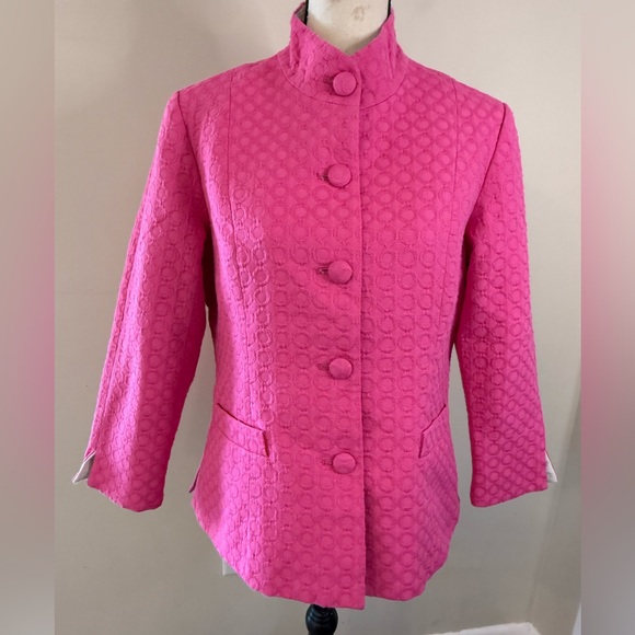 Linea | Jackets & Coats | Linea Pink Textured Blazer Jacket Fabric ...